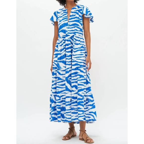 Oliphant | Dresses | New Oliphant Vneck Maxi Dress In Blue Singita ...